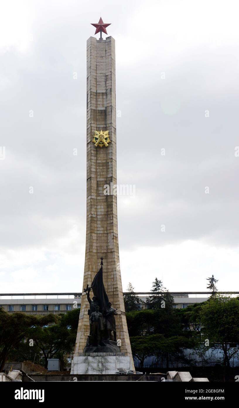 Tiglachin Monument on Churchill Ave in Addis Ababa, Ethiopia Stock ...