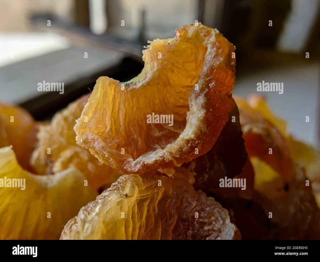 Closeup shot ofdipped and dyed sugar syrup gooseberry candies Stock ...