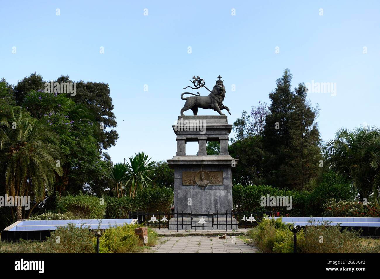 Lion of Judah statue at the Ethiopia-Djibouti railway station Addis ...