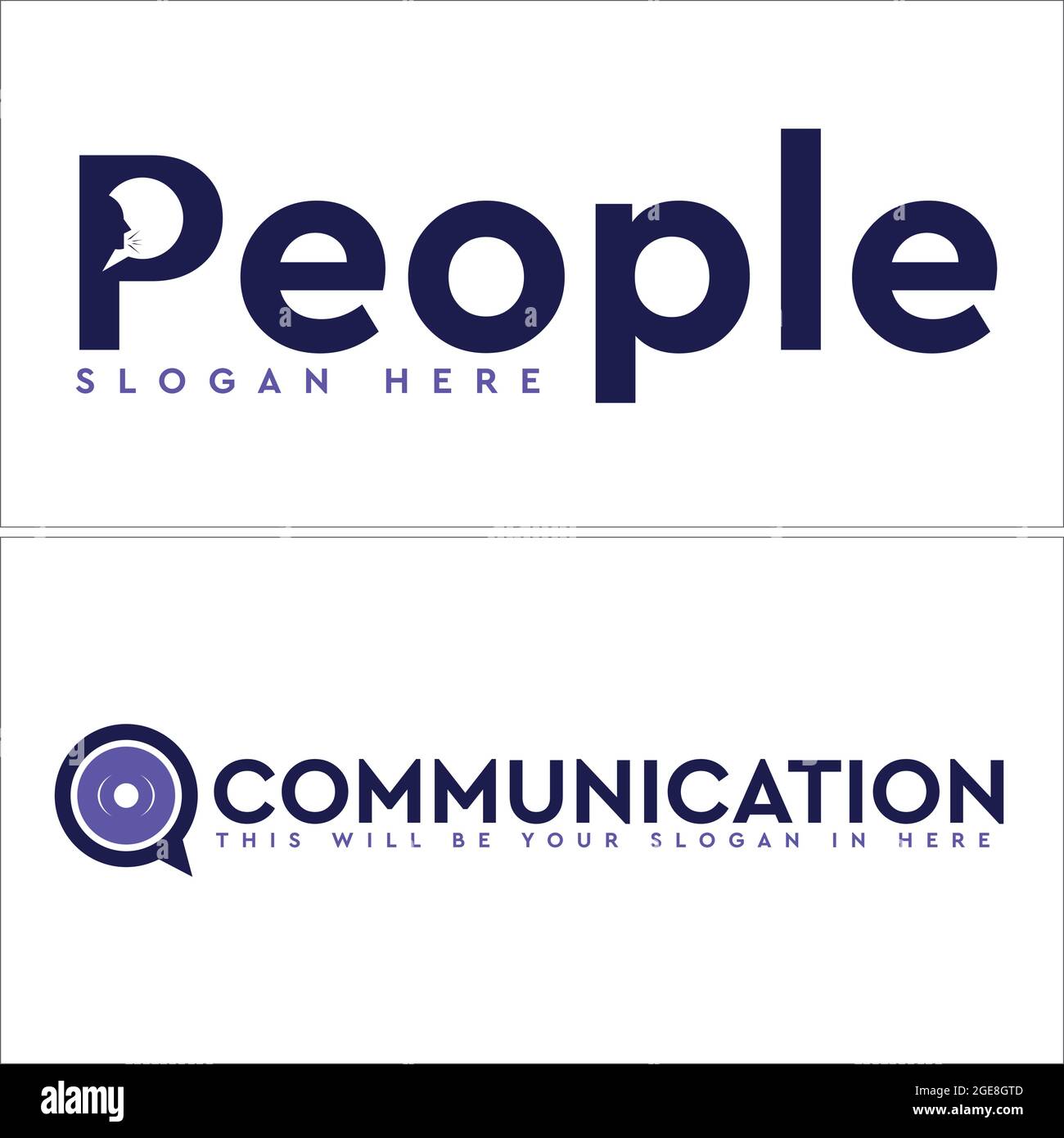Communication service with icon bubble chatting and disc vinyl logo ...
