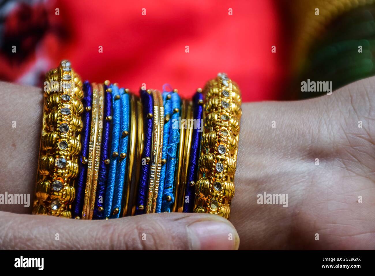Indian Gold Bangles In Hand