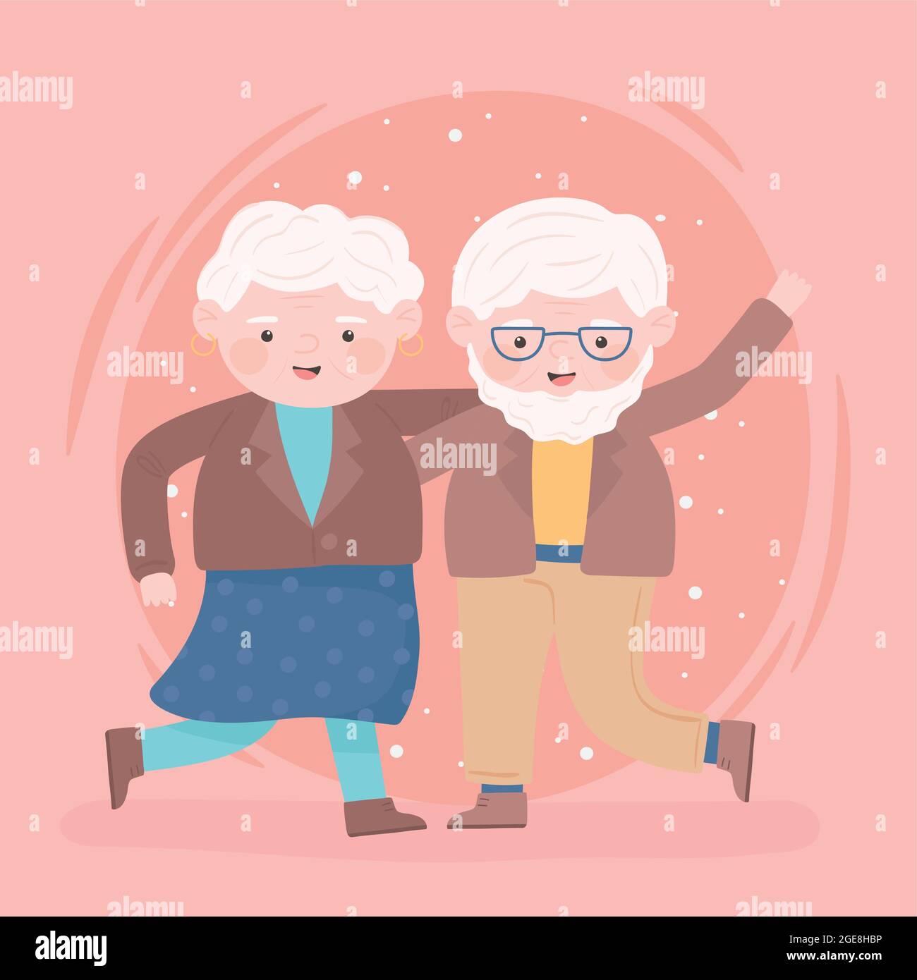 Older loving couple Stock Vector Images - Alamy