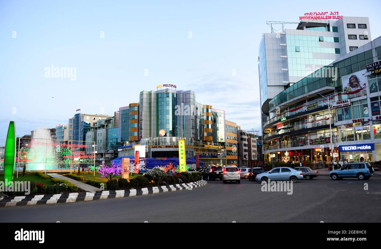 Edna Mall Roundabout in Bole, Addis Ababa, Ethiopia Stock Photo - Alamy