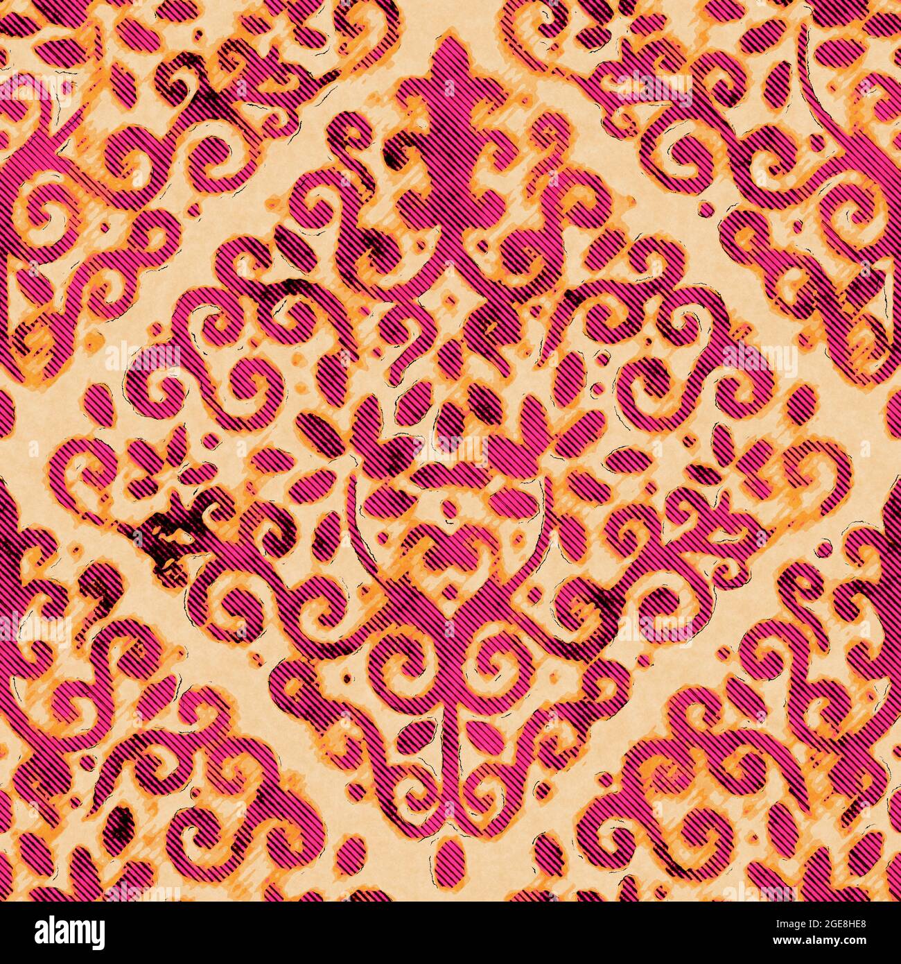Seamless bright vivid pink and yellow pattern swatch for print Stock ...