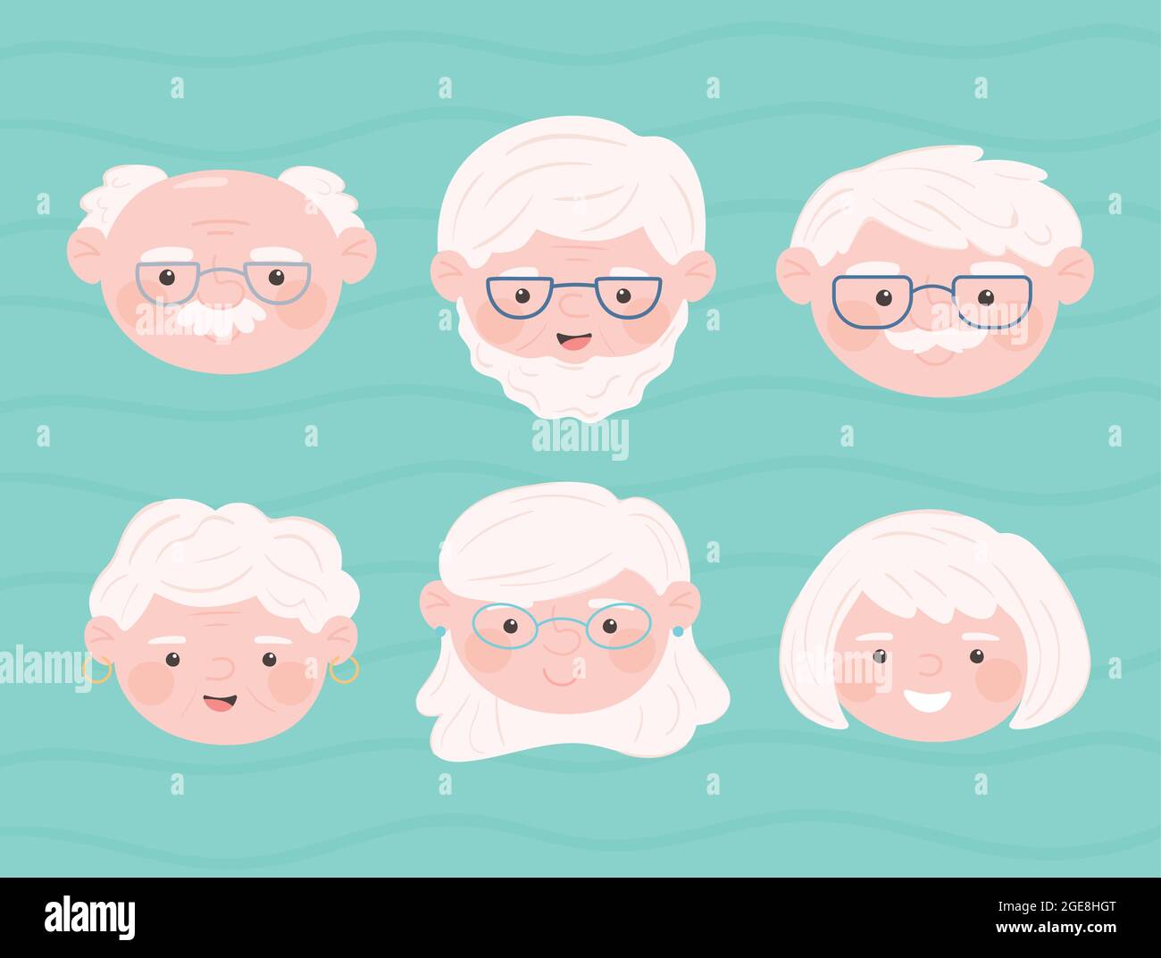 set of cute faces old people Stock Vector Image & Art - Alamy