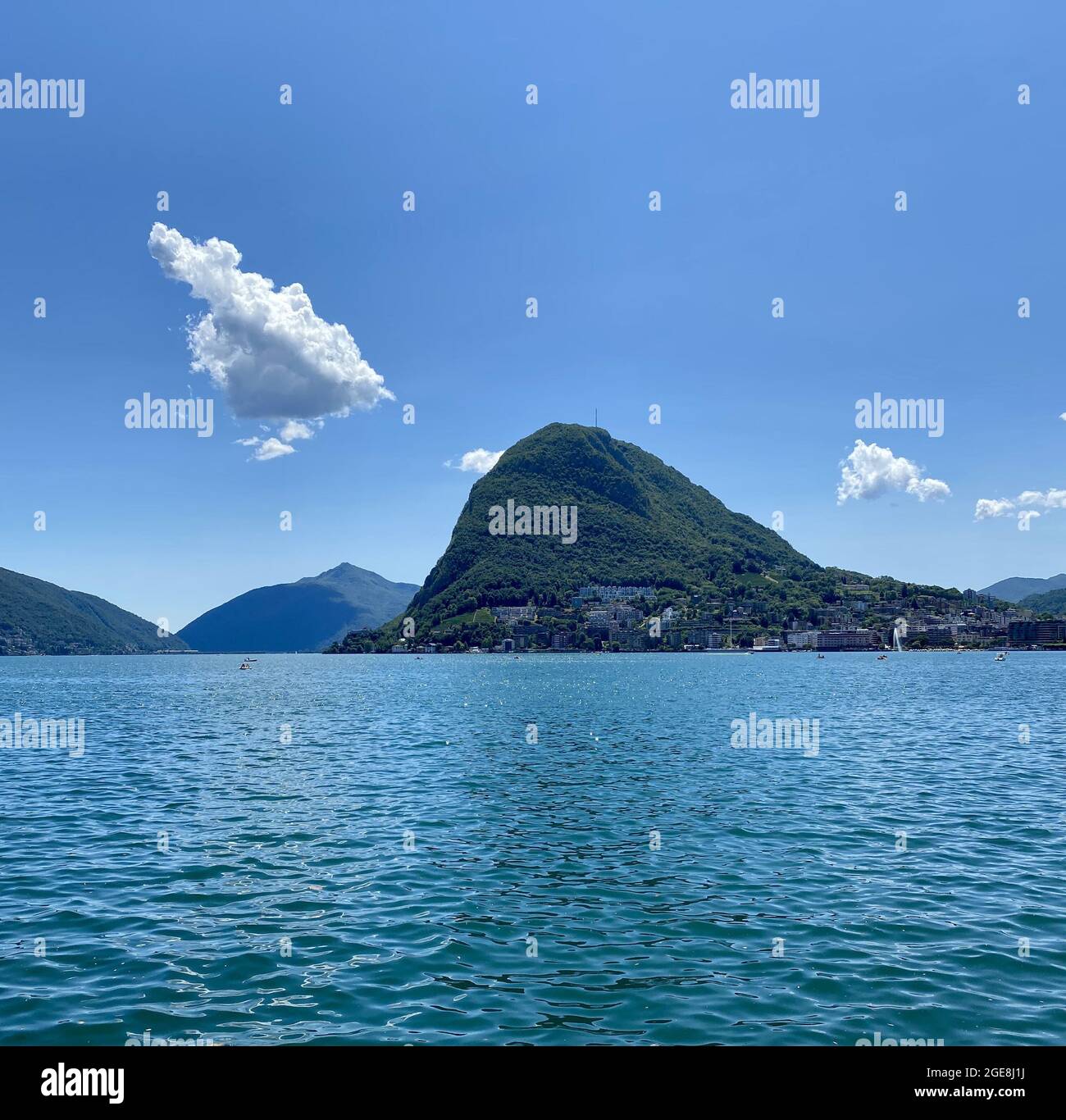 Beautiful mountains in Lake Lugano in Switzerland Stock Photo - Alamy