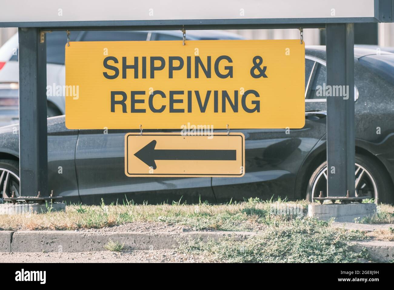 Shipping and Receiving sign at entrance to manufacturing factory Stock ...