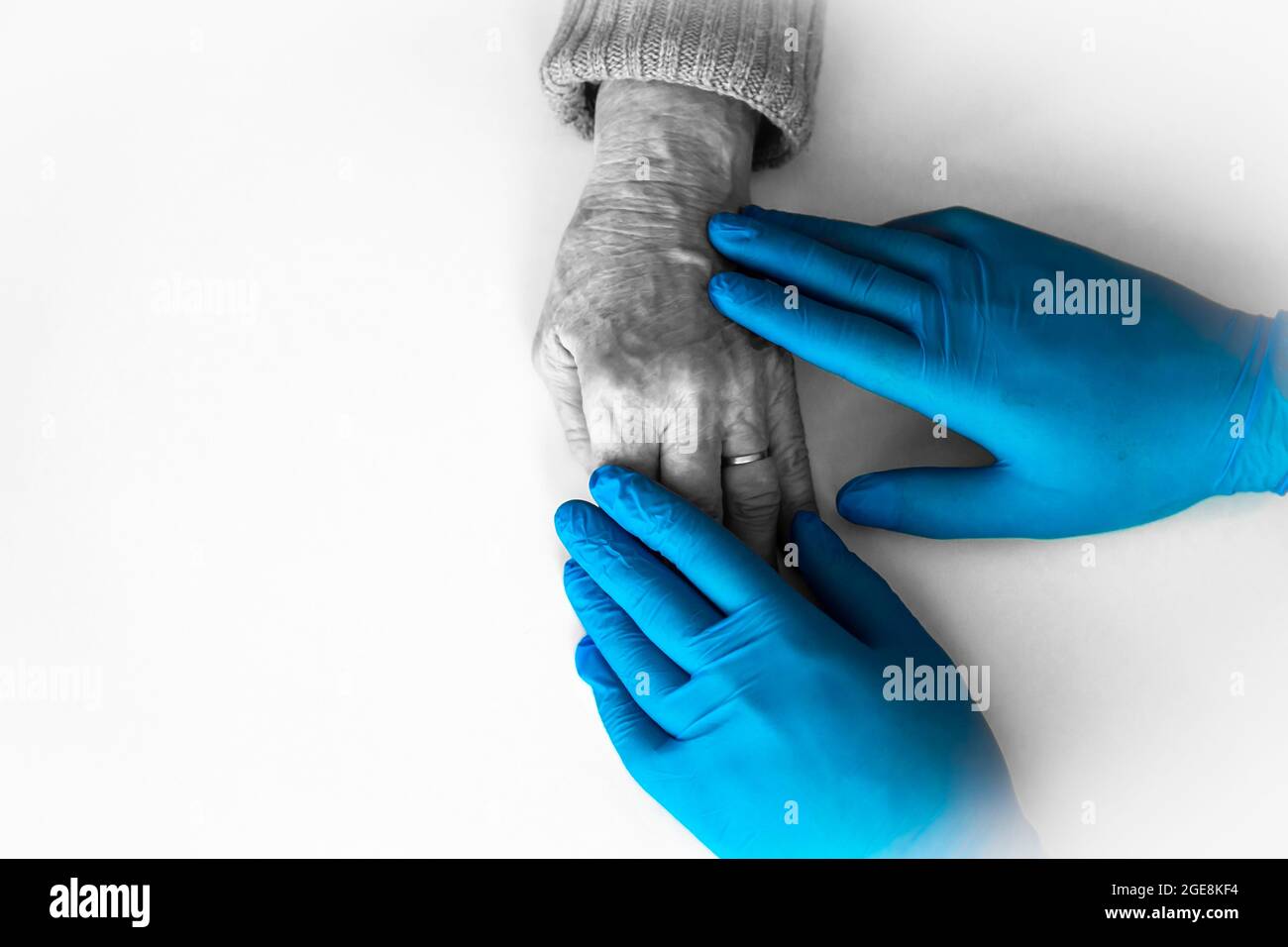 Handshake, caring, trust, treatment and support Stock Photo - Alamy