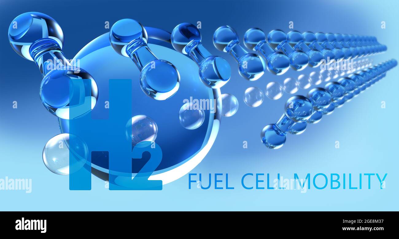 Banner showing electric drive running fuel cells filled with liquid ...