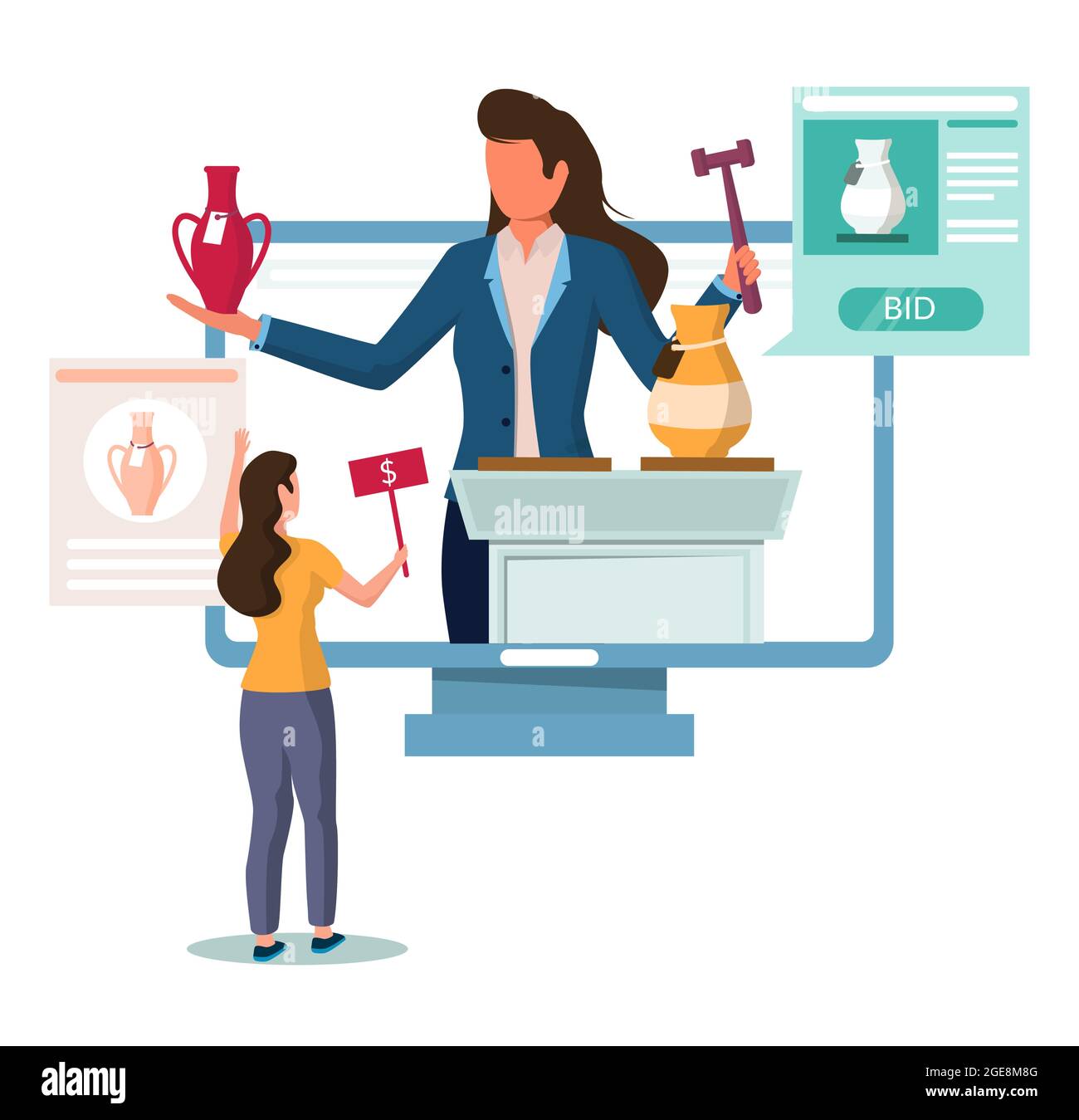 Female auctioneer Stock Vector Images - Alamy