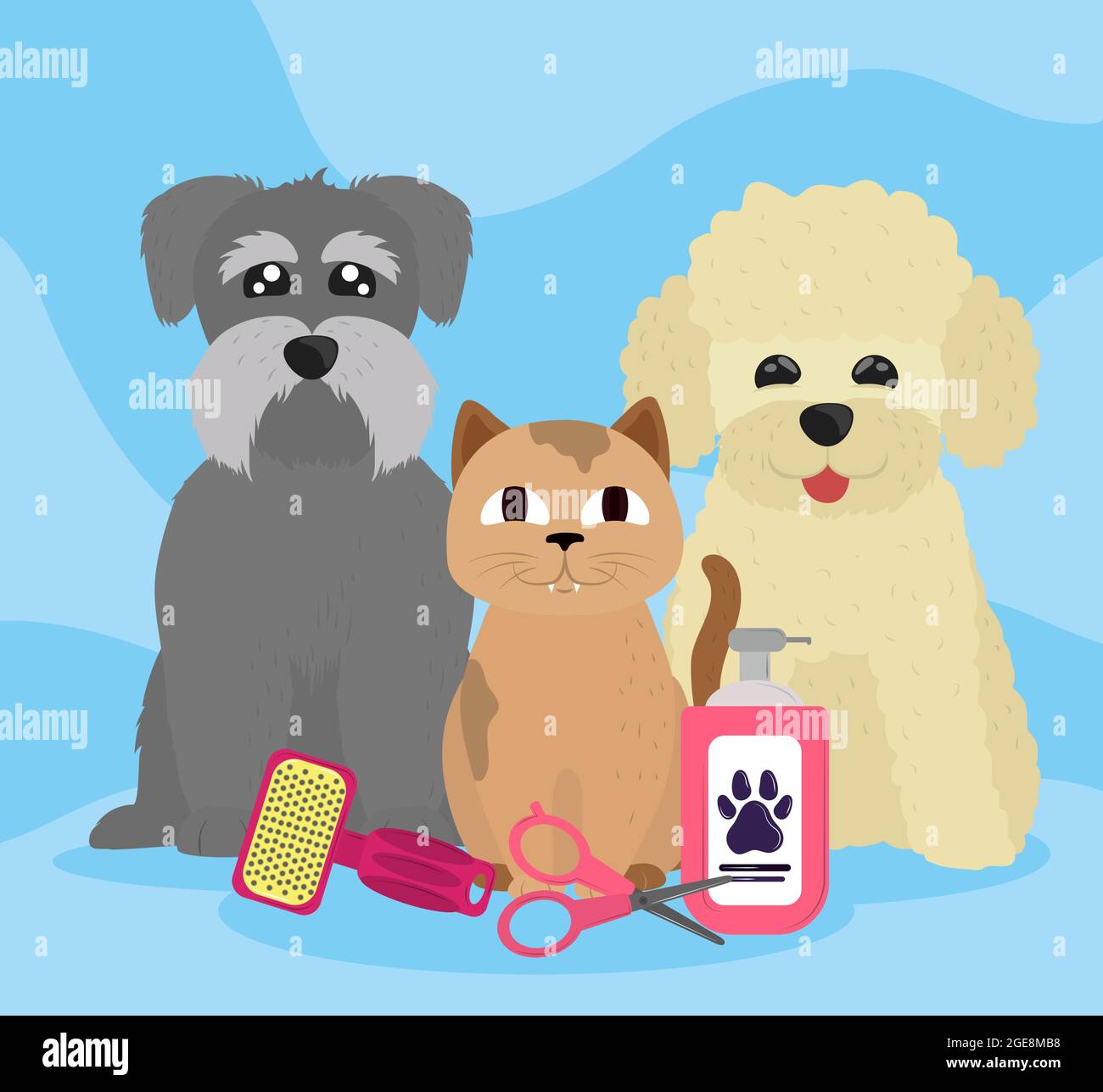 washing pets cartoon Stock Vector Image & Art - Alamy