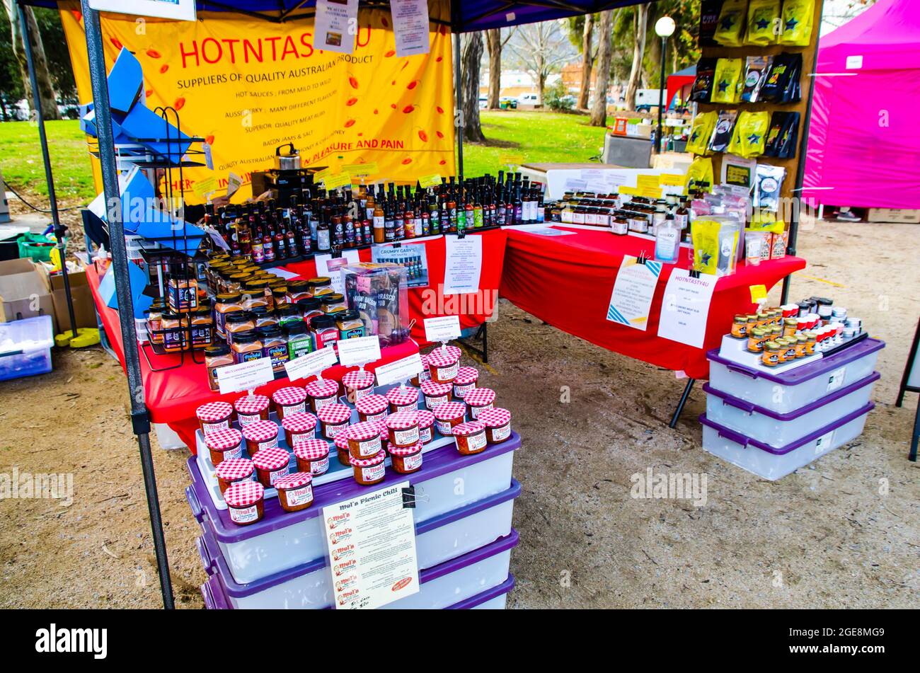 A colourful hot and spicy food stall at Tamworth multicultural festival ...