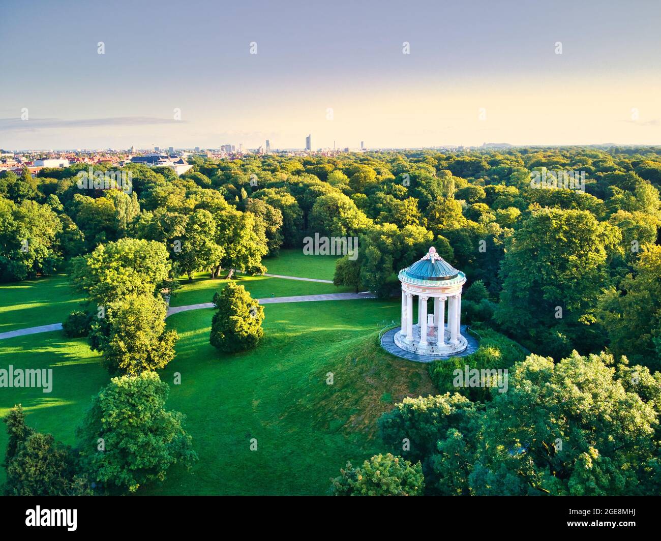 Aerial view monopteros english garden hi-res stock photography and ...
