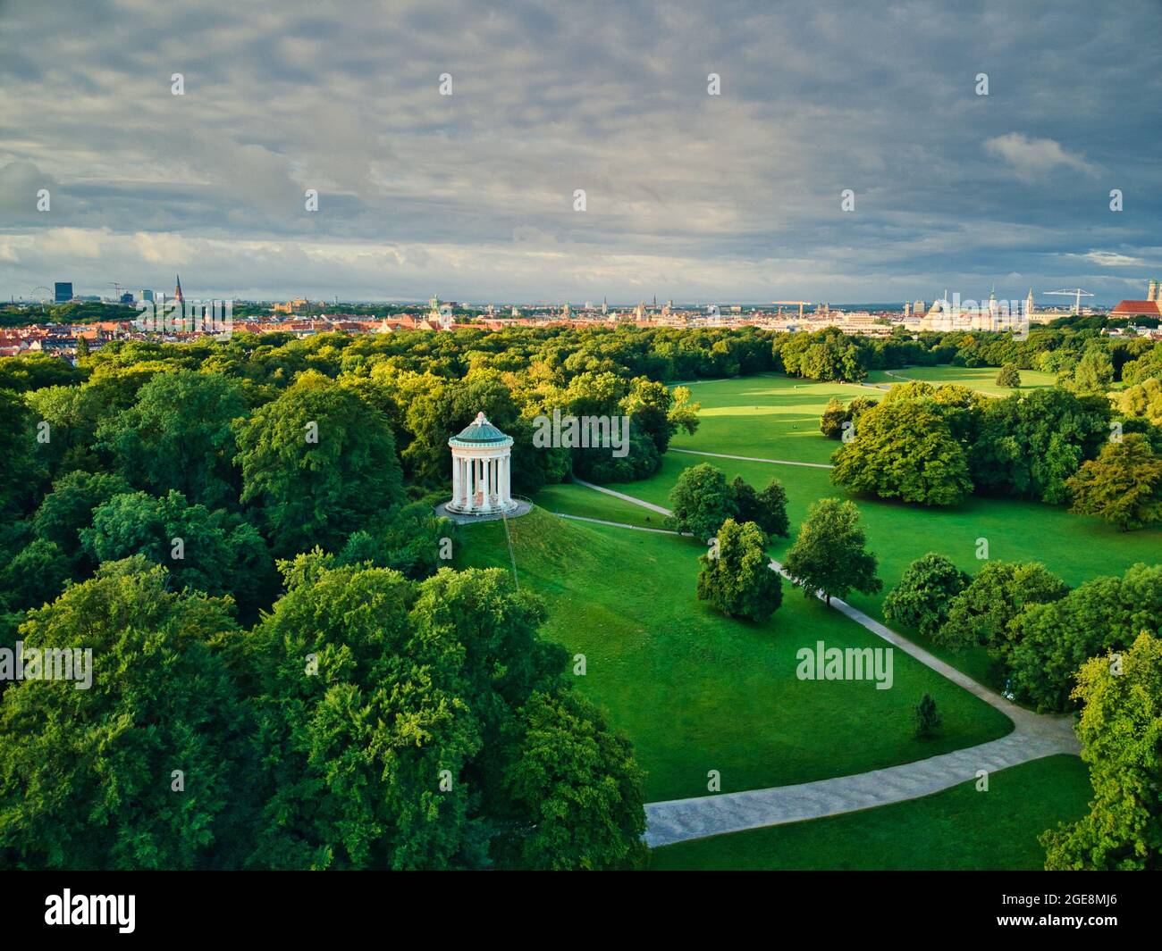 Aerial view monopteros english garden hi-res stock photography and ...