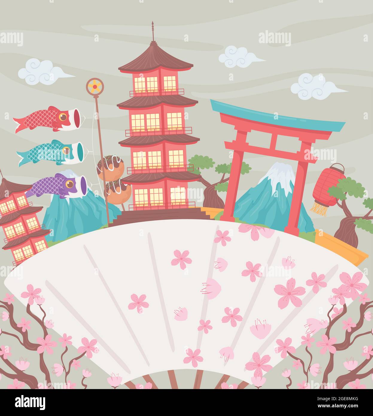 japan landmarks and food Stock Vector Image & Art - Alamy