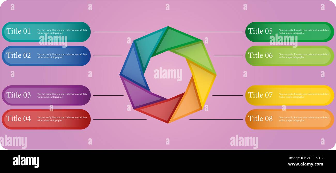 An infographic design that shows eight text boxes that you can put the ...