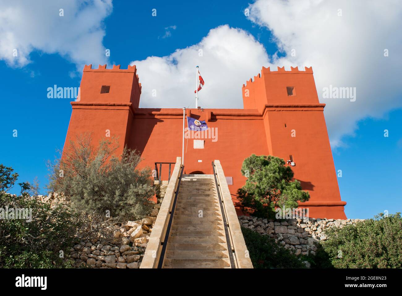 MELLIEHA, MALTA - Jan 04, 2021: St Agatha's Tower, better known as Red ...