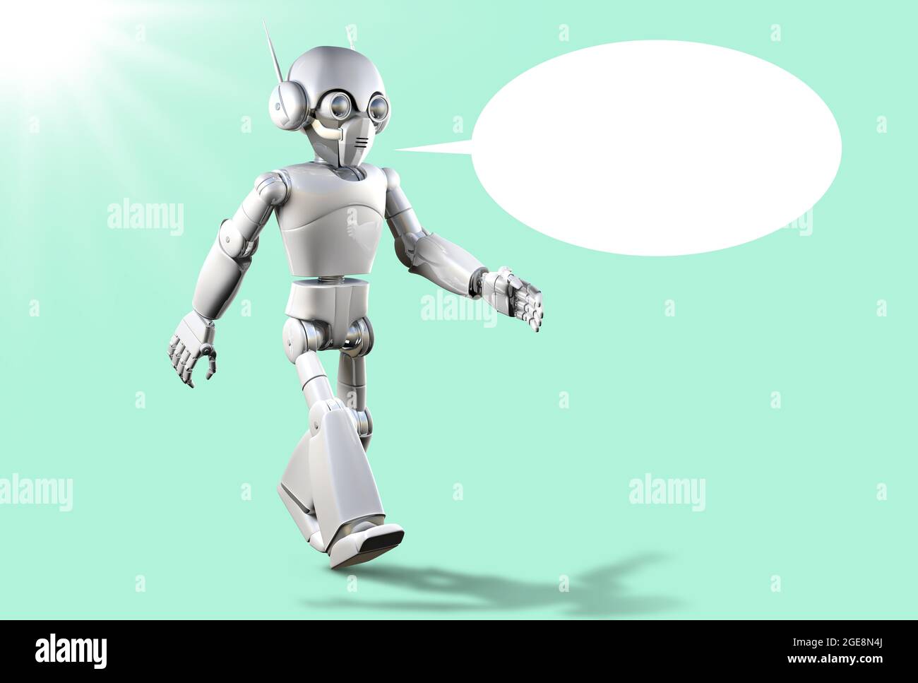 3D rendering futuristic interactive robot walking Stock Photo - Alamy
