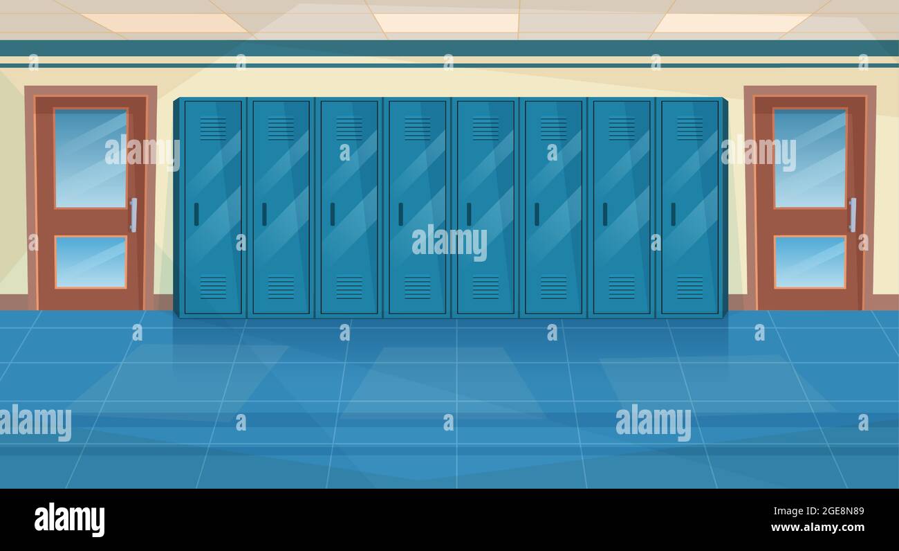 Empty corridor school Stock Vector Images - Alamy