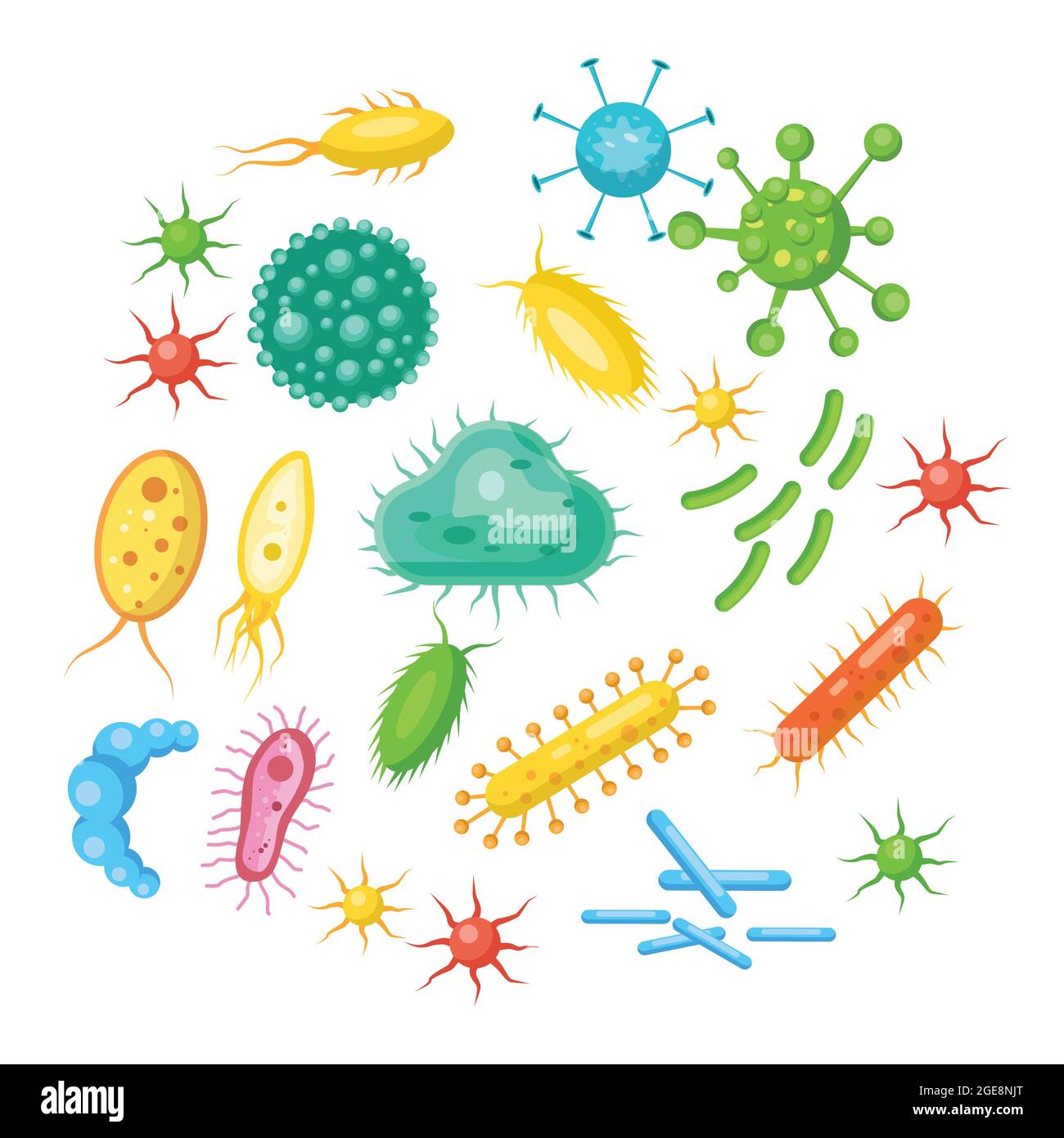 set of bacteria, viruses, germs, microbes volume 5. microbiology ...