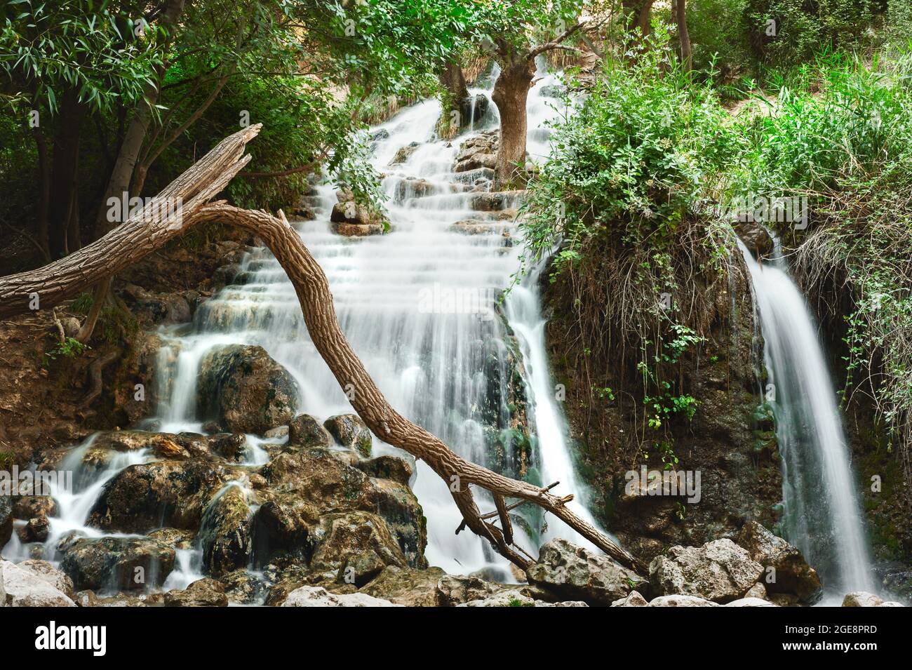 beautiful deep forest waterfall in iran. View of waterfall in beautiful ...