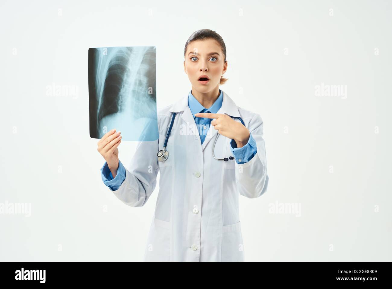 radiologist diagnostics patient scan isolated background Stock Photo ...
