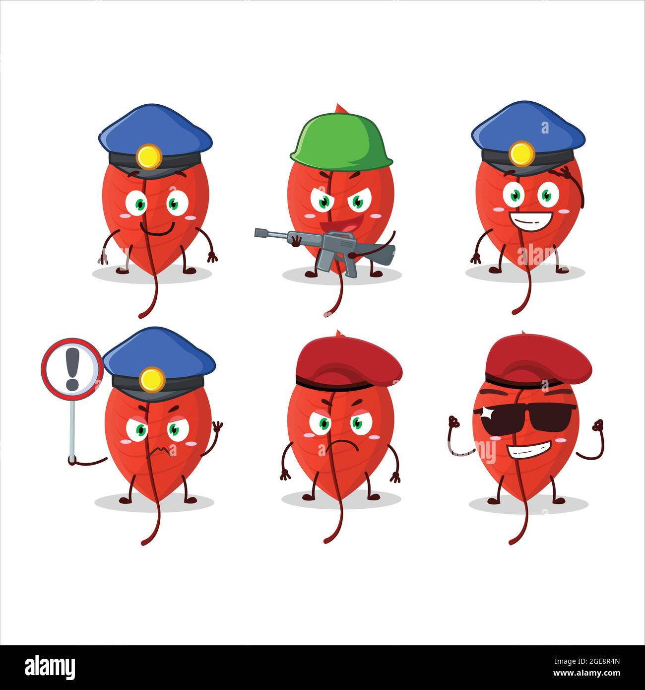 A dedicated Police officer of hornbeam leaf mascot design style. Vector ...