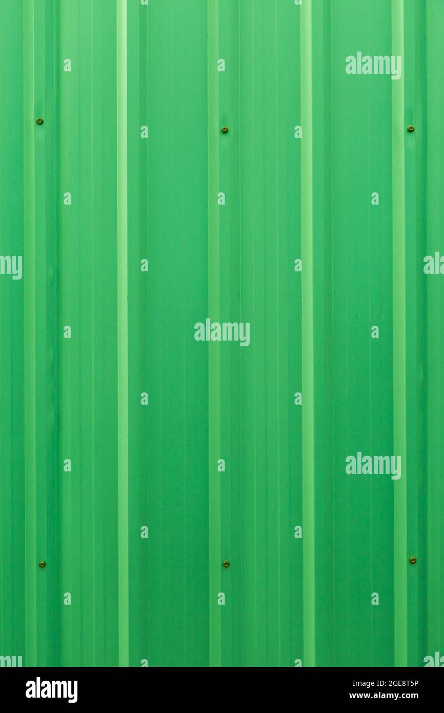 Green color corrugated metal zinc sheet texture background Stock Photo ...