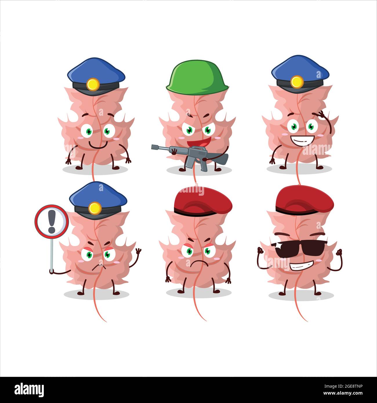 A dedicated Police officer of oak pink leaf mascot design style. Vector ...