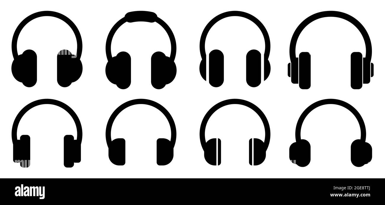 Headphones icons set. Music sign. Vector illustration Stock Vector ...