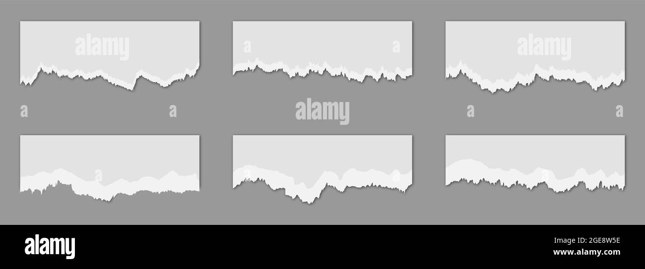 Torn sheets of paper. Set of torn paper strips. Vector illustration ...