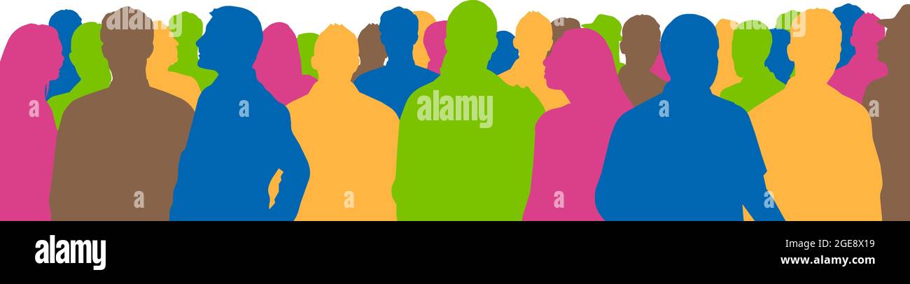 Silhouetted crowd ( audience, fans ) vector illustration Stock Vector ...