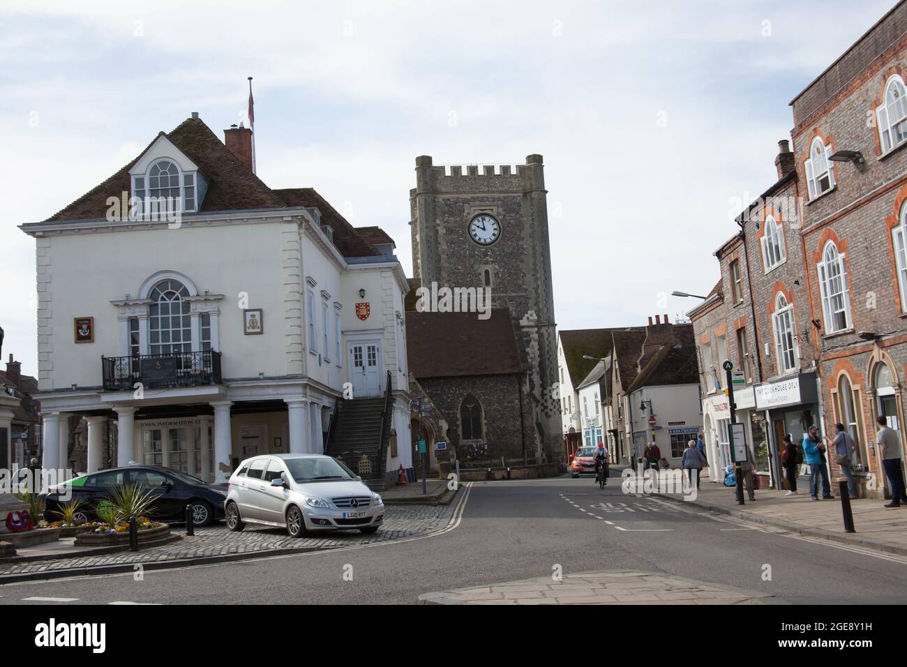 Views of Wallingford town centre including the town hall and the Church ...