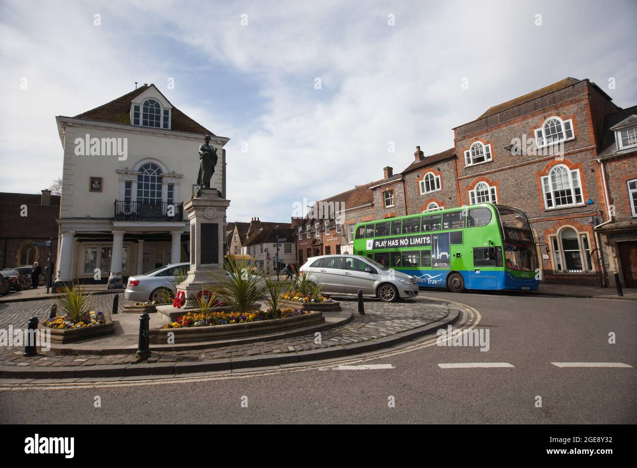 Views of Wallingford town centre including the town hall in Oxfordshire ...