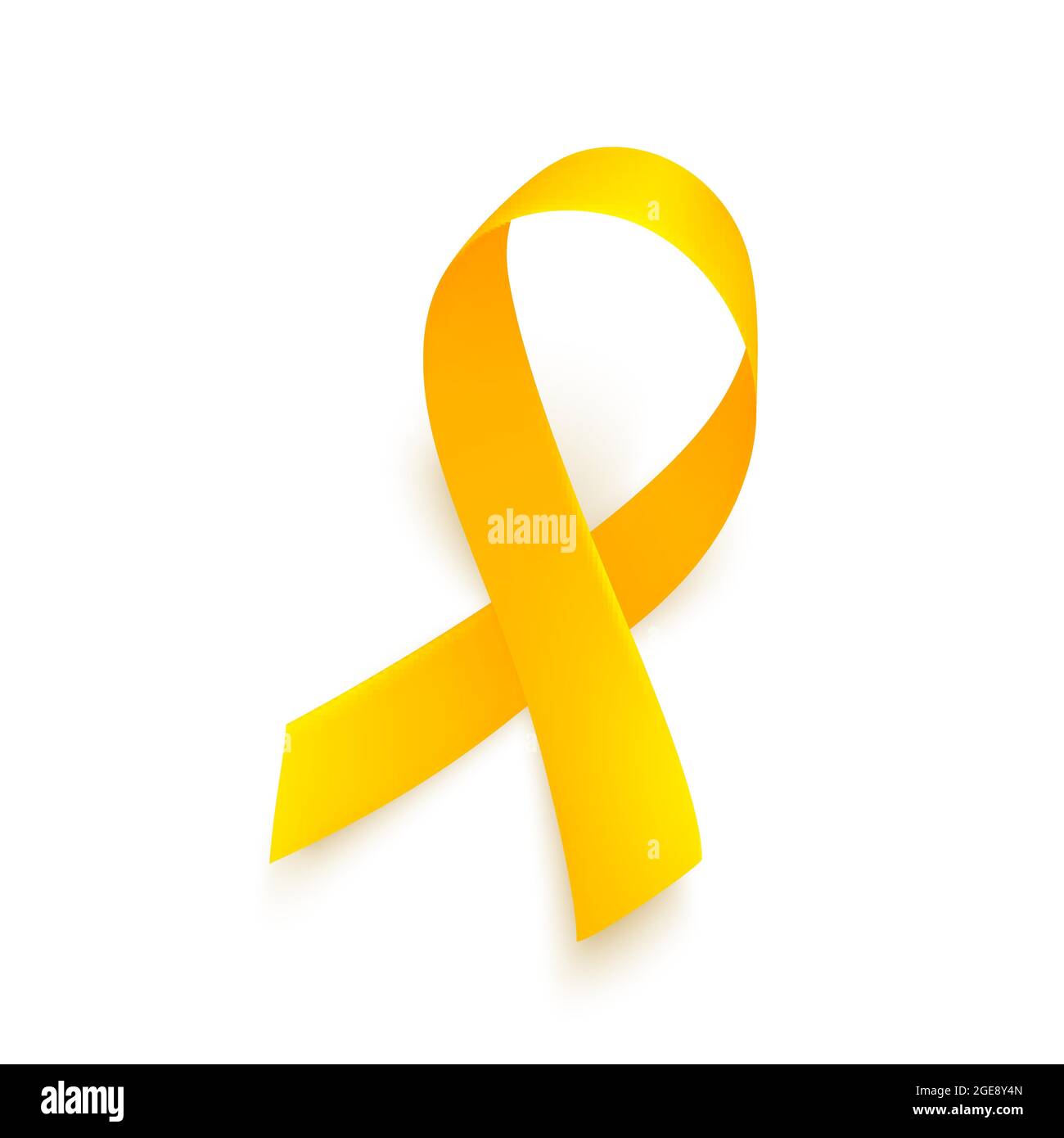 Realistic gold ribbon. World childhood cancer symbol, vector ...