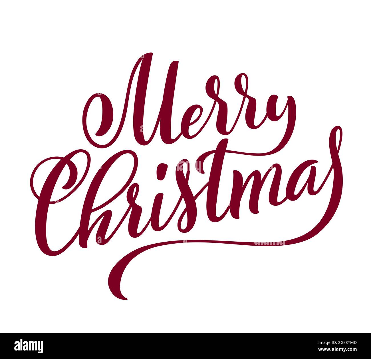 Merry Christmas handwritten lettering. Lettering design card template ...