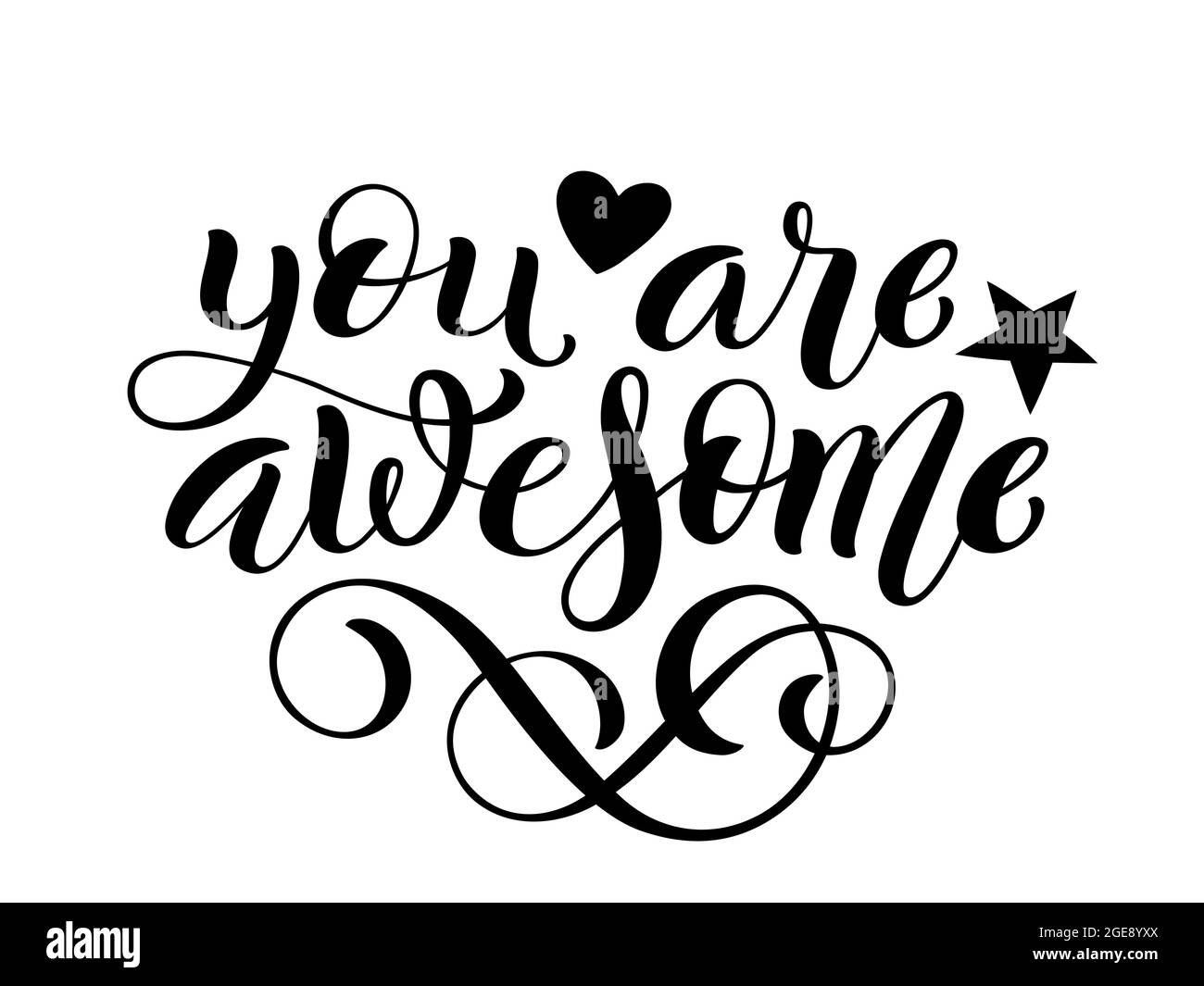 You are awesome hand written lettering. Inspirational quote. Vector ...