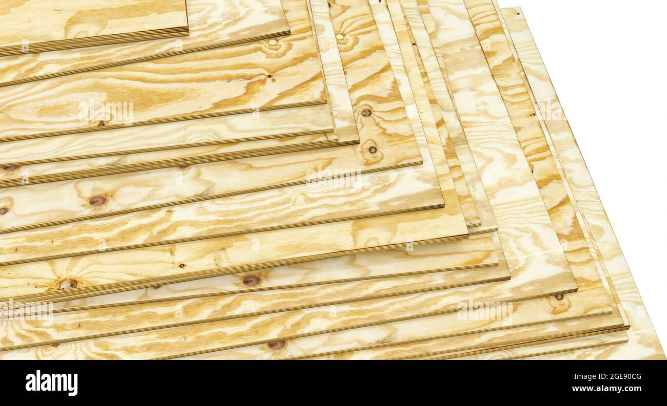 stacked plywood panels. 3d render. building material Stock Photo - Alamy