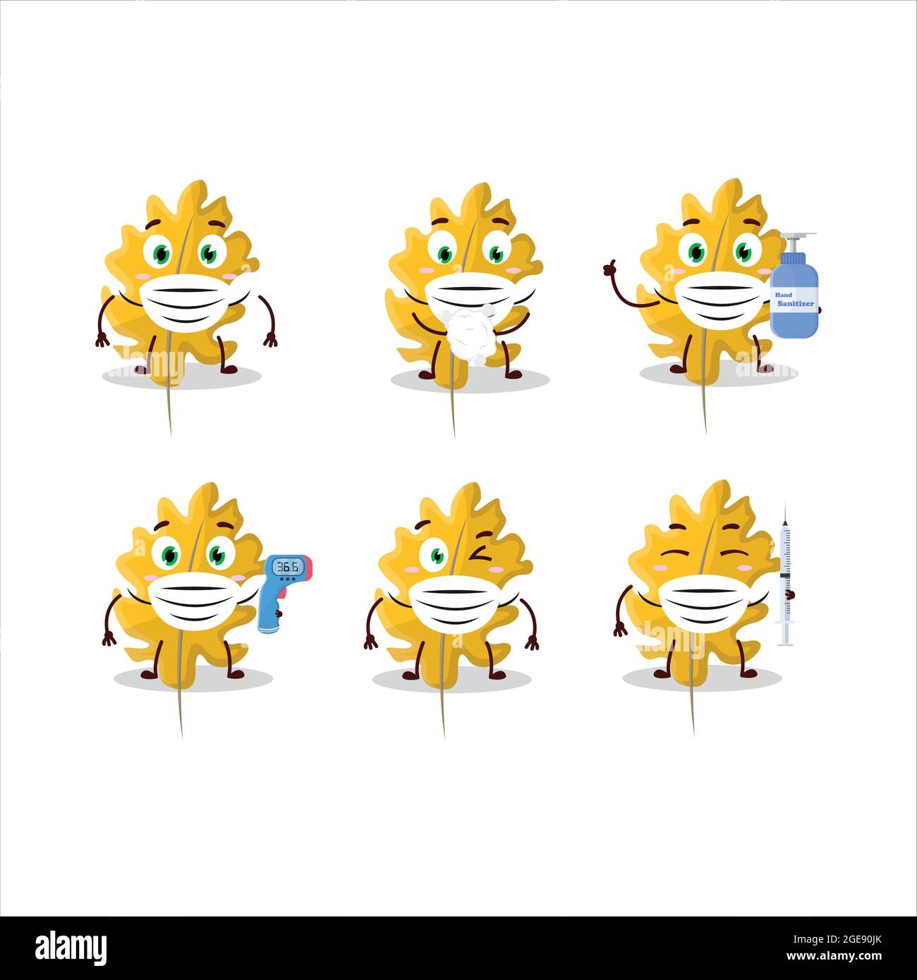 A picture of oak yellow leaf angel cartoon design style keep staying ...