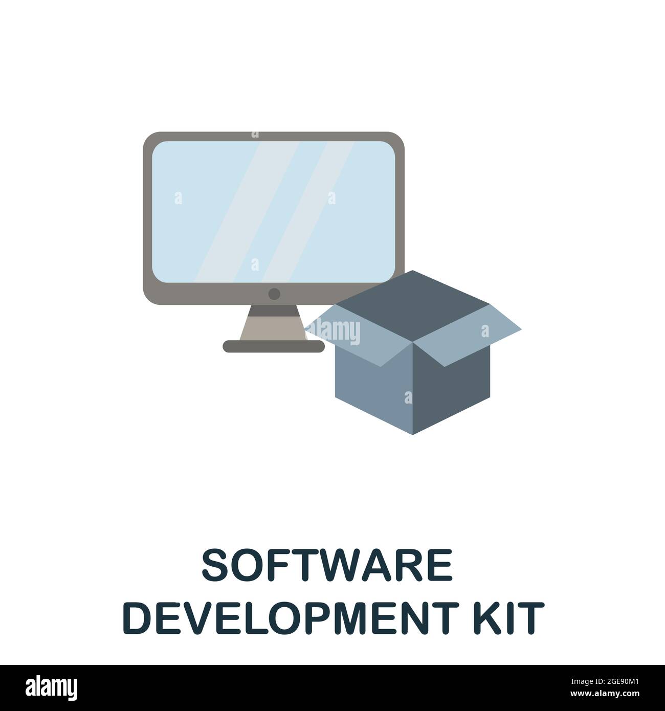 Software Development Kit flat icon. Colored sign from customer service ...