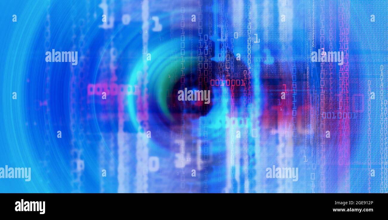 Digital Binary Data And Electronic Circuit Board Cyber Security