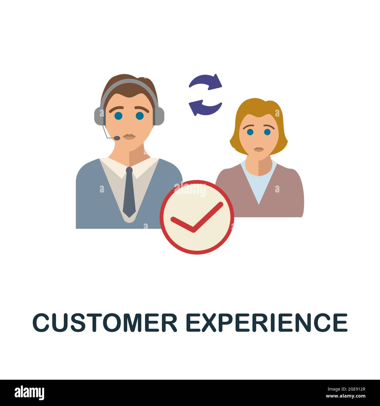 Customer Experience flat icon. Colored sign from customer service ...