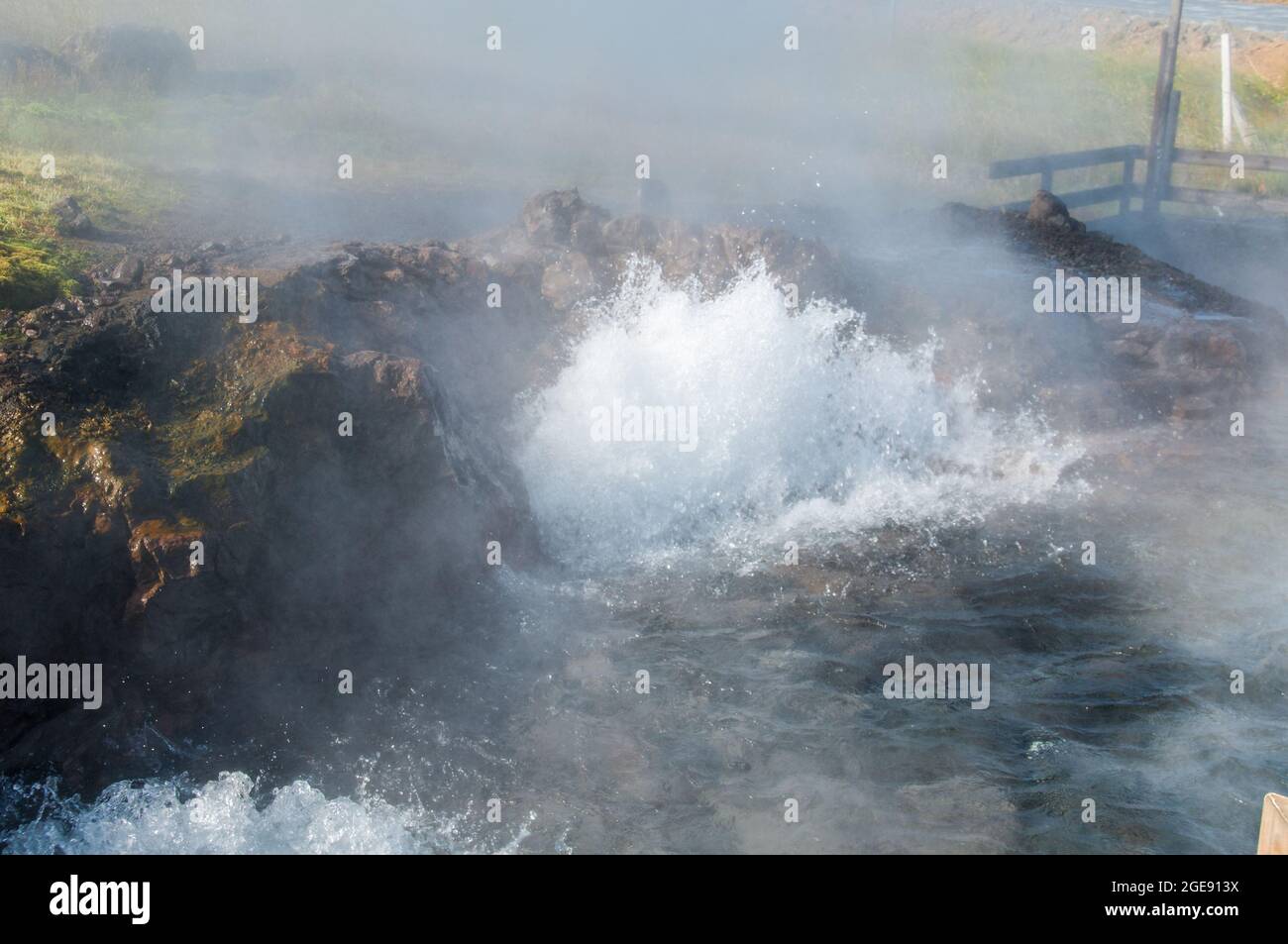 Hverir, a geothermal spot with bubbling pools of mud and steaming ...