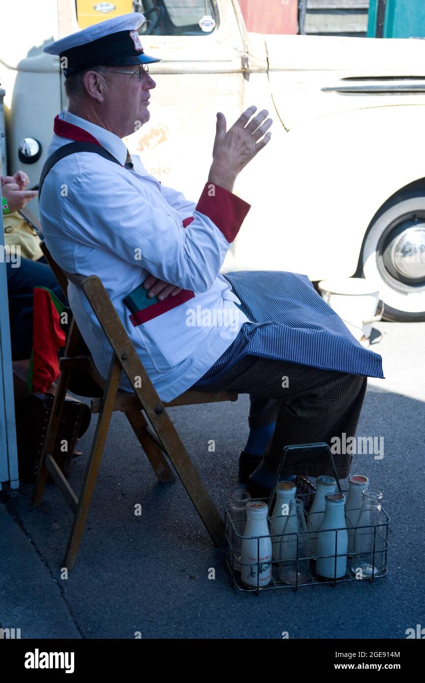 A Man Dressed As A 1940's Milkman At A 1940's World War 2 Event At The ...