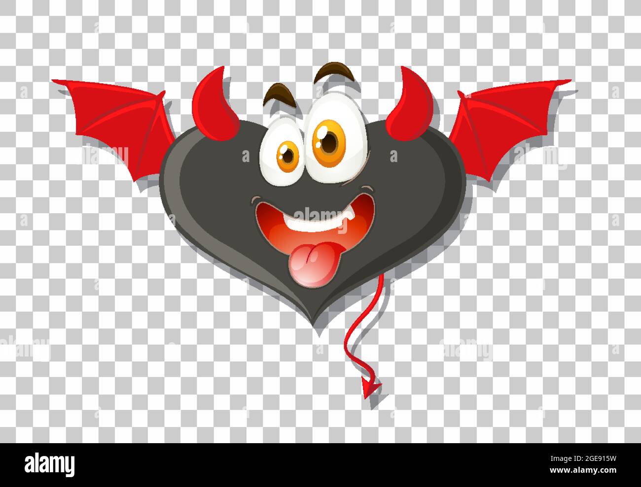 Heart shape devil with facial expression illustration Stock Vector ...