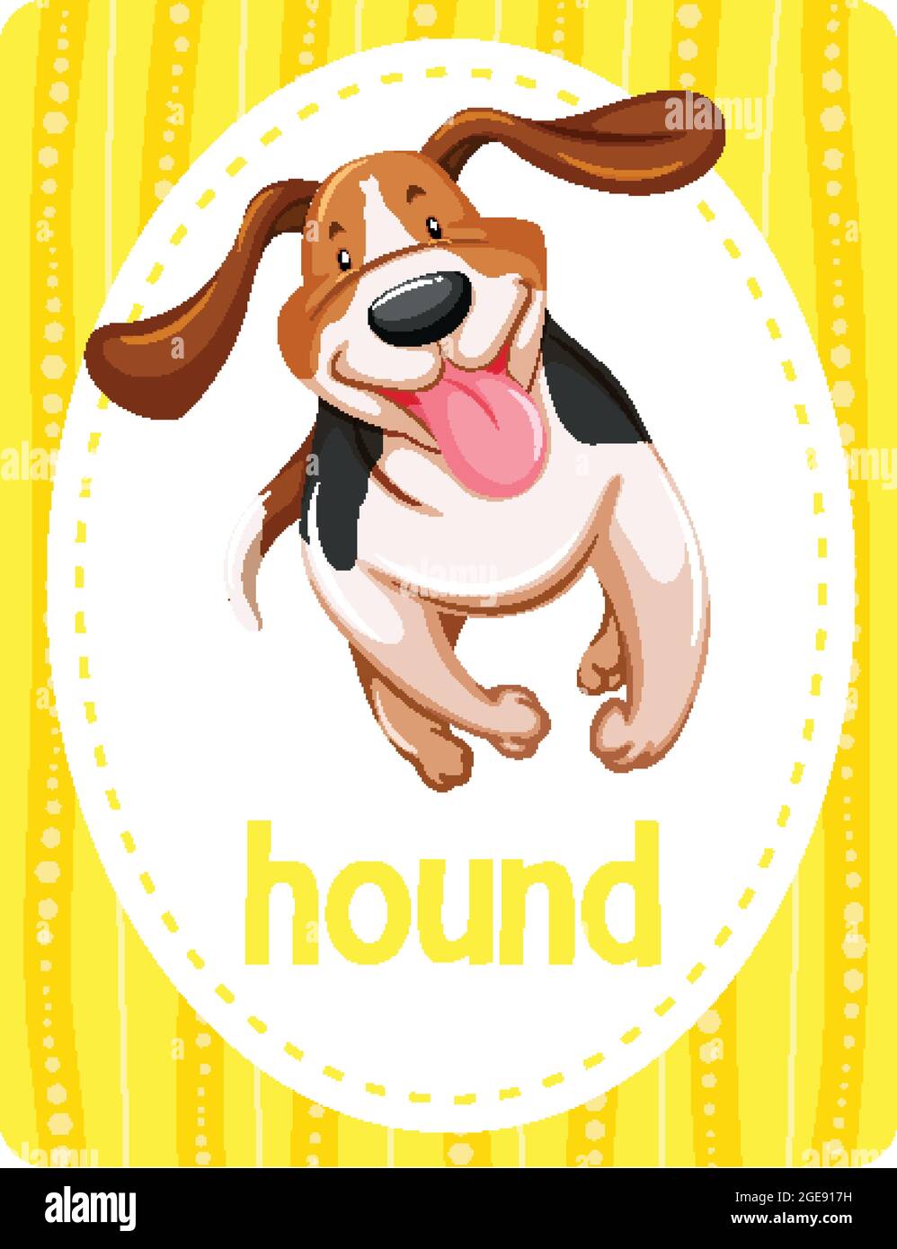 Vocabulary flashcard with word Hound illustration Stock Vector Image ...