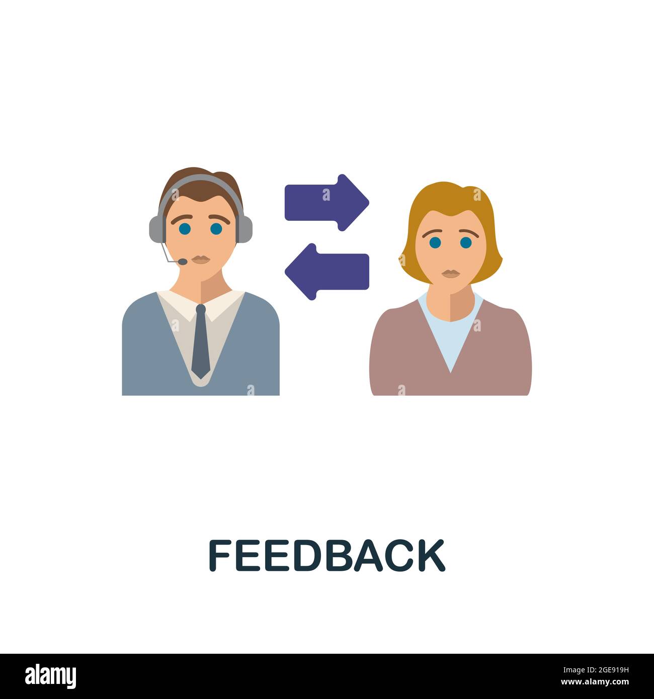 Feedback flat icon. Colored sign from customer service collection ...