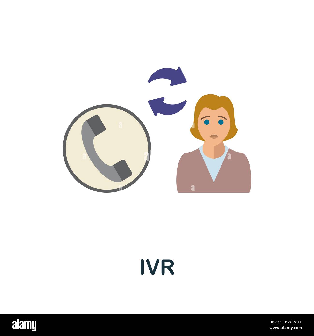 Ivr flat icon. Colored sign from customer service collection. Creative ... Ivr flat icon. Colored sign from customer service collection. Creative ...