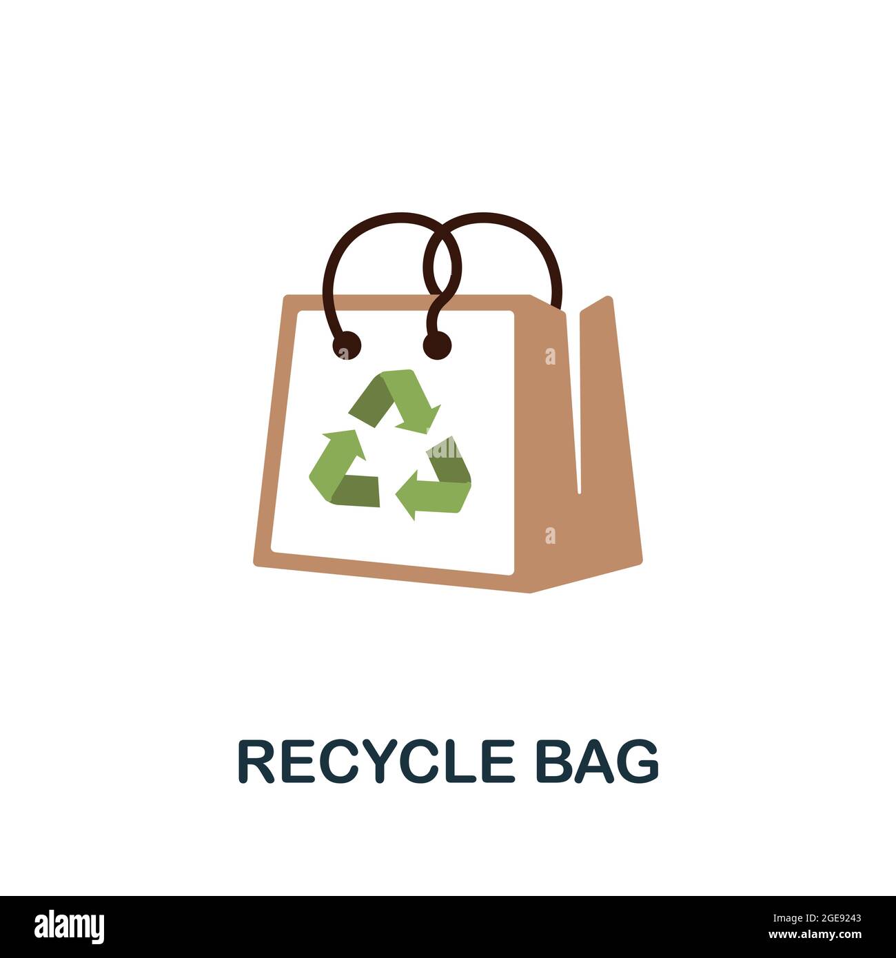 Recycle Bag icon. Flat sign element from eco friendly product ...