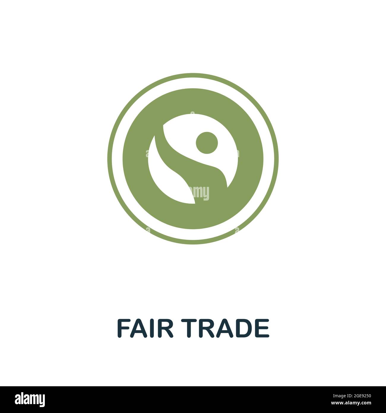 Fair Trade icon. Flat sign element from eco friendly product collection ...
